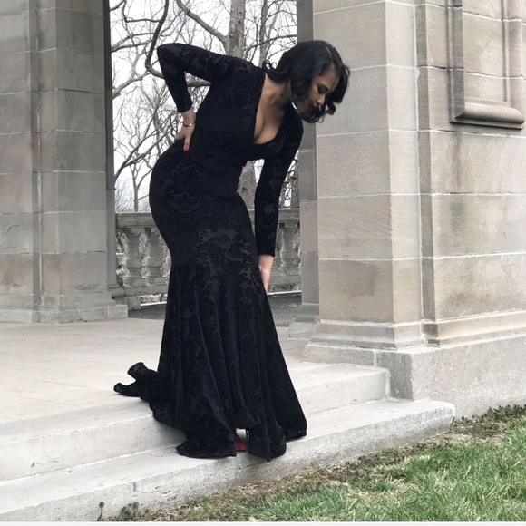 Dresses | Shane Justin Prom Dressgown Formal Black Gown | Poshmark
